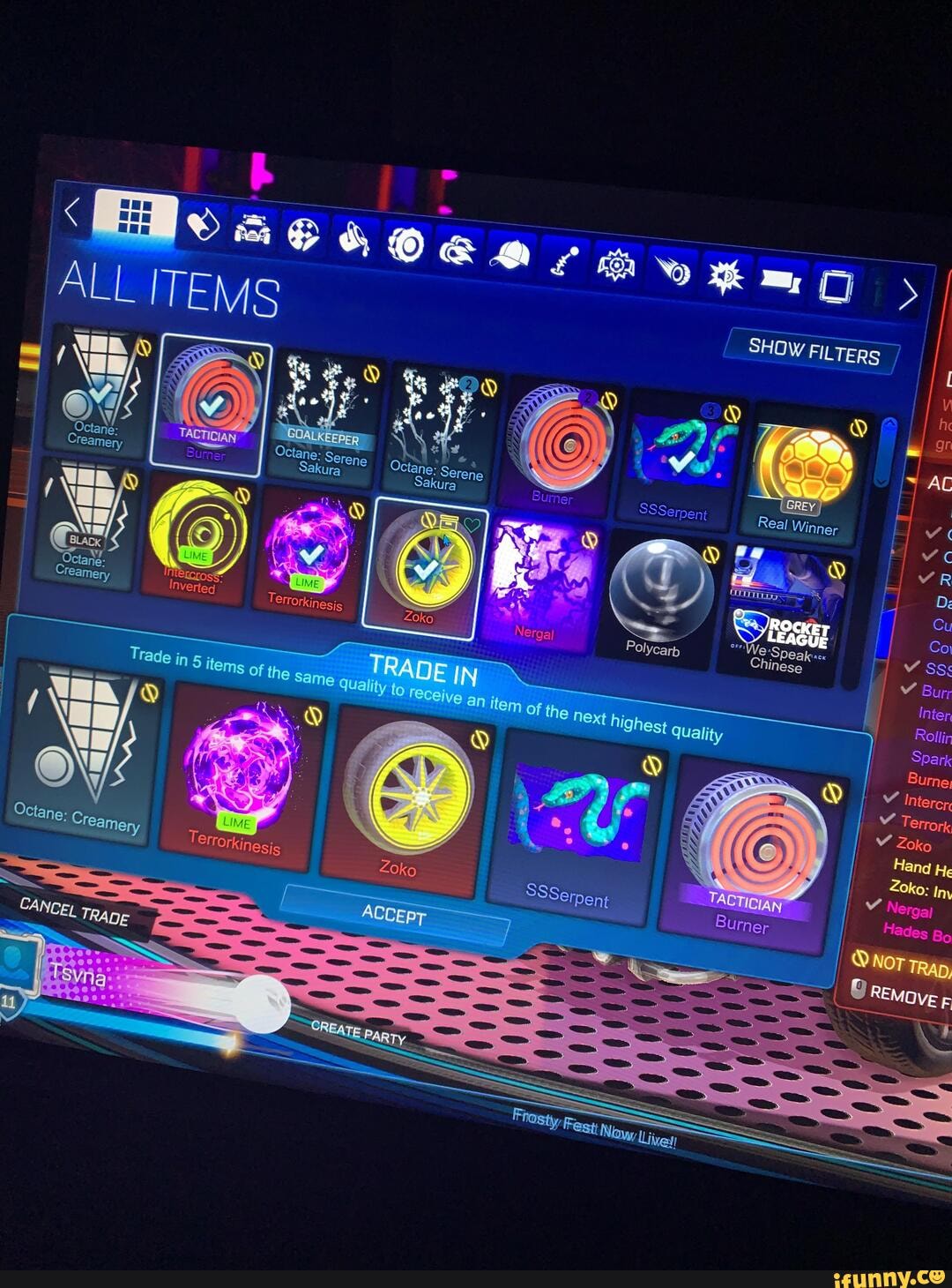 ALL ITEMS Octane: Serene Sakura SSSerpent (SHOW FiLTeRS Real Winner ...