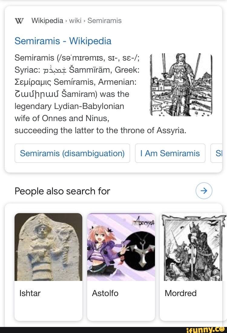 W Wikipedia wiki Semiramis Semiramis - Wikipedia Semiramis (/sa miramis ...
