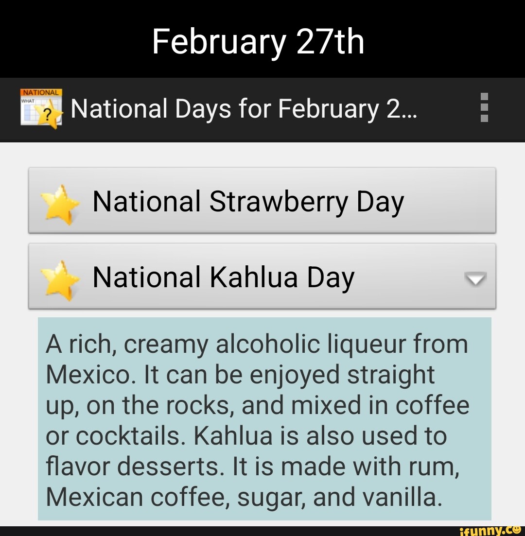 February 27th National Days for February 2... National Strawberry Day ...