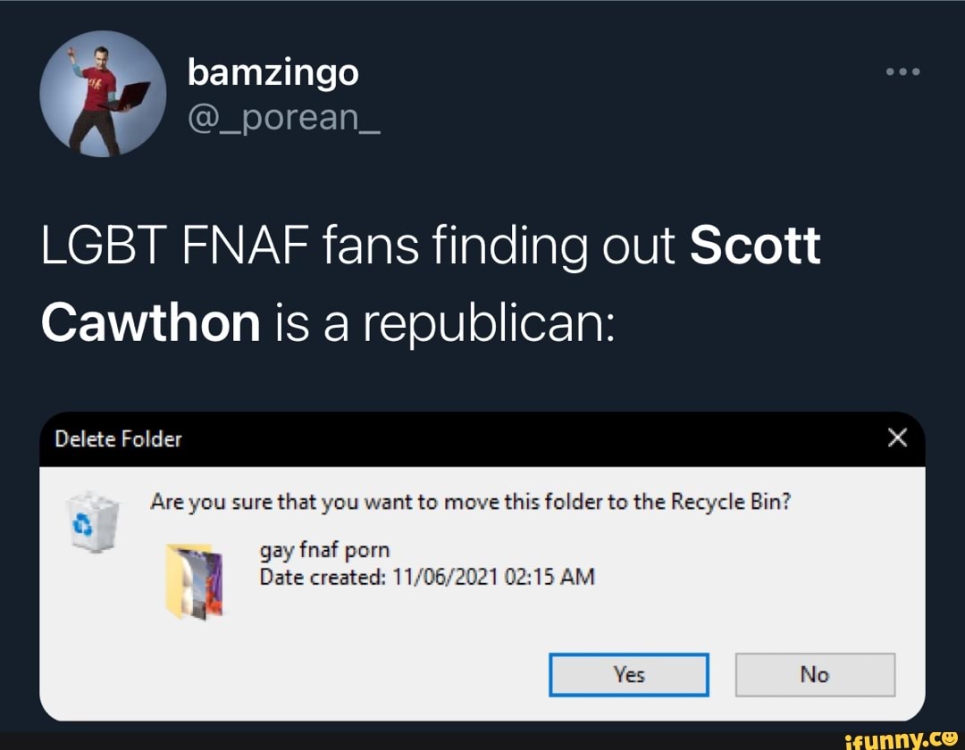 Bamzingo @_porean_ LGBT FNAF fans finding out Scott Cawthon is a ...