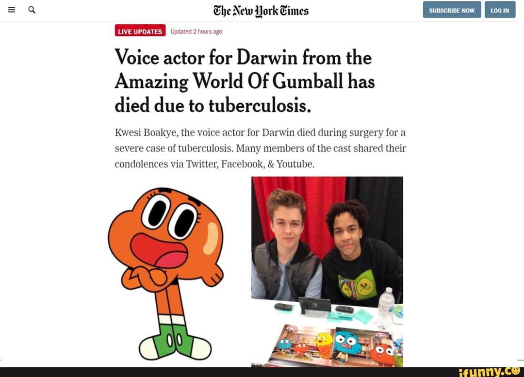 Darwin Amazing World Of Gumball Voice Actor Darwin Amazing World Of Gumball Voice Actor
