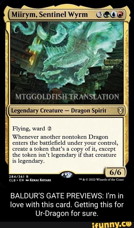 M, Sentinel Wyrm ex. Flying, ward 2 Whenever another nontoken Dragon ...