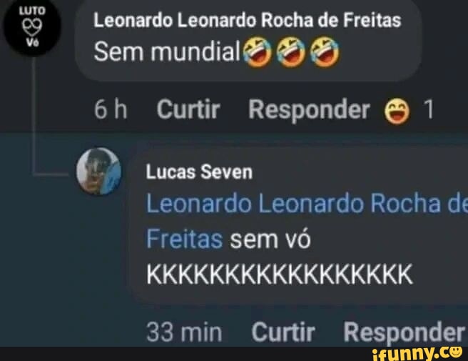 Leonardo Leonardo Rocha de Freitas Sem mundial) Curtir Responder & 1 (9 Lucas Seven Leonardo ...