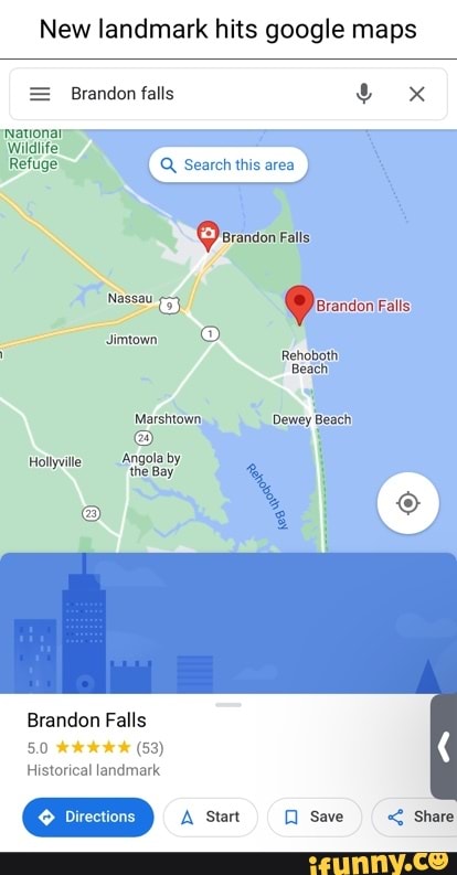 New landmark hits google maps Brandon falls x National Wildlife Refuge ...
